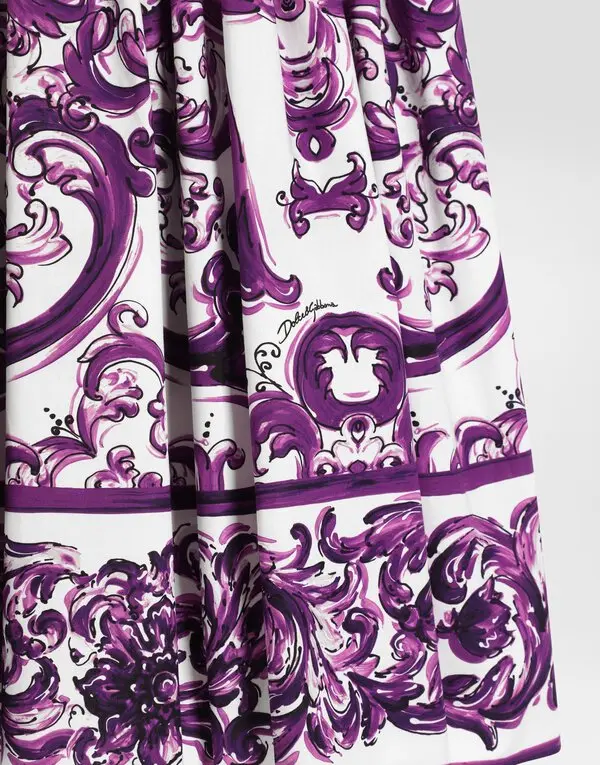 Dolce & Gabbana Majolica Print Poplin Skirt