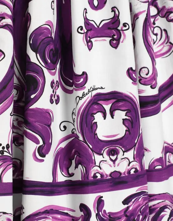 Dolce & Gabbana Majolica Print Poplin Skirt