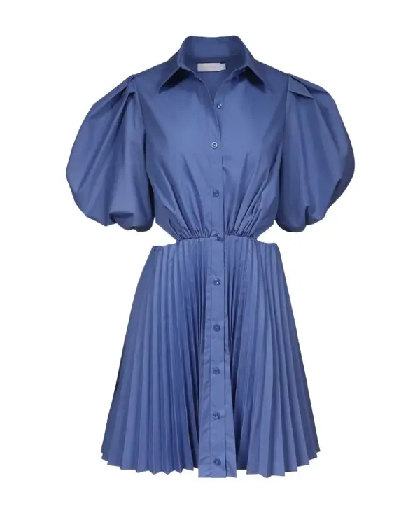 Simkhai Puff-sleeve Cut-out Shirt Dress