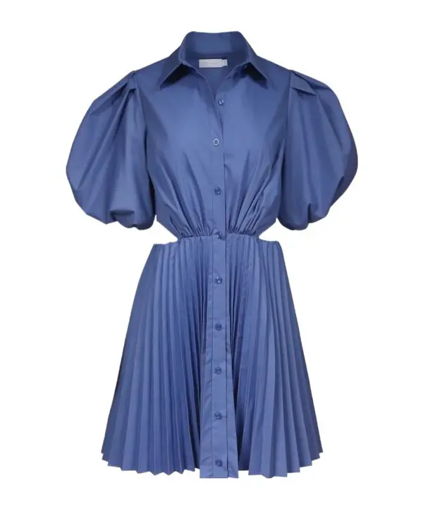 Simkhai Puff Sleeve Cut-out Shirt Dress