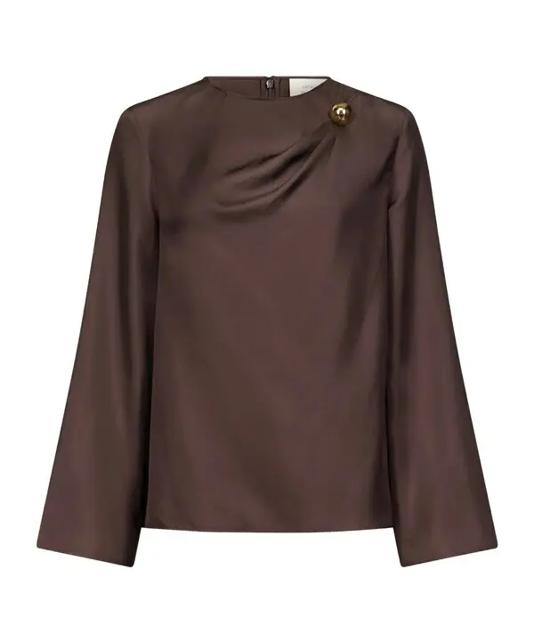 Loulou De Saison Azae Draped Top - Brown