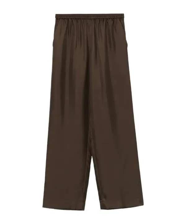 Loulou De Saison Elasticated-waist Silk Trousers - Brown