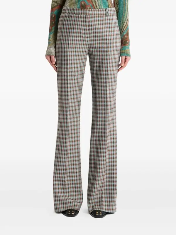 Etro Wool-blend Gingham Trousers