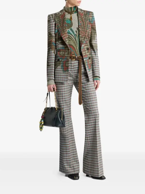 Etro Wool-blend Gingham Trousers