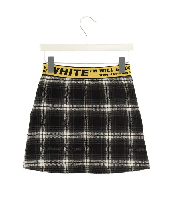 Off-White Checked Mini Skirt