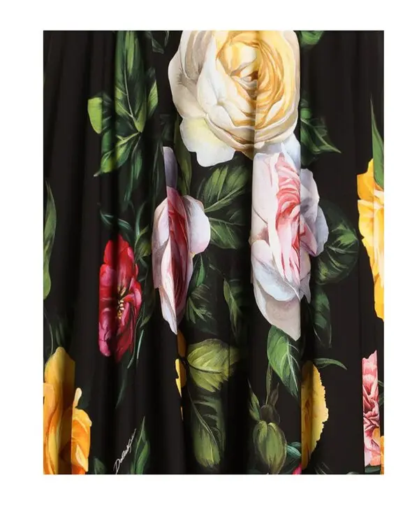 Dolce & Gabbana Floral Printed Midi Flared Skirt