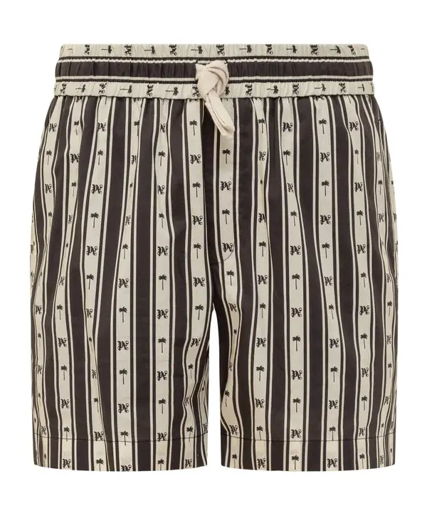 Palm Angels Monogram Printed Drawstring Shorts