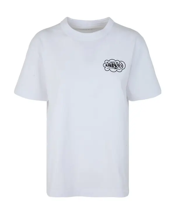 Sacai Logo Round Neck T-shirt - White