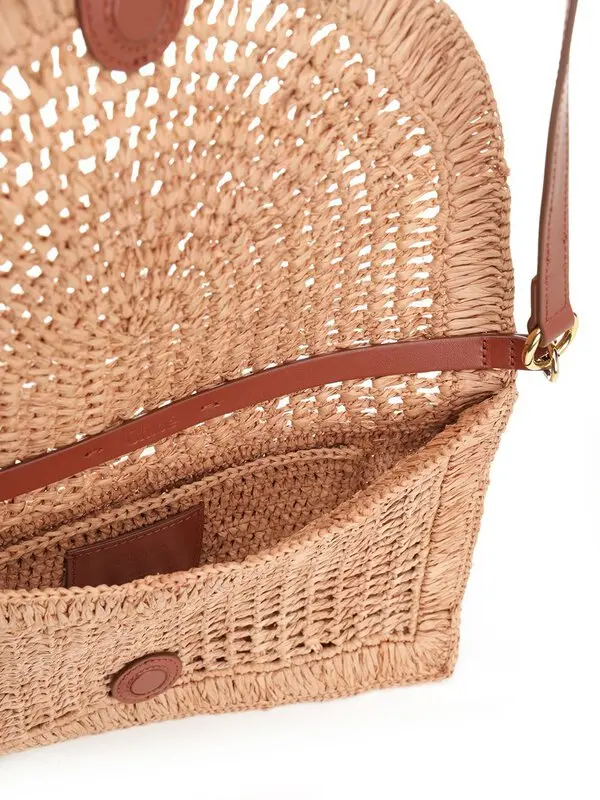 Chloé Summer Banana Flat Raffia Shoulder Bag