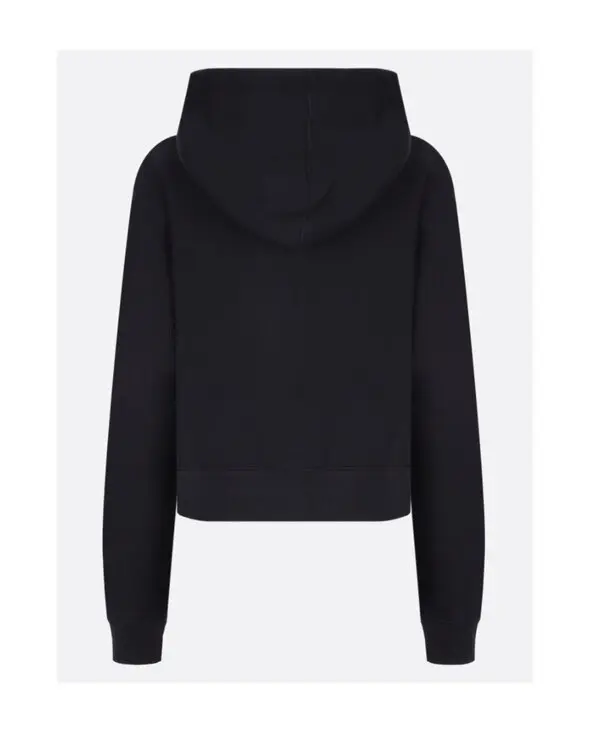 Palm Angels Sprayed Bear Logo Cropped Hoodie