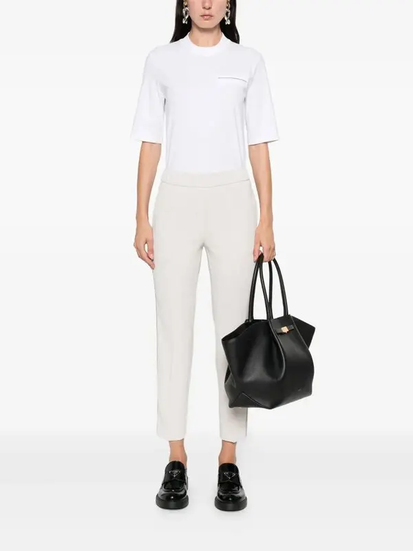 Peserico Elastic Waistband Trousers With Side Stripe Detail - White