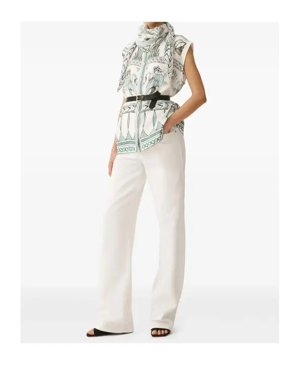 Fabiana Filippi Sleeveless Printed Satin Twill Shirt