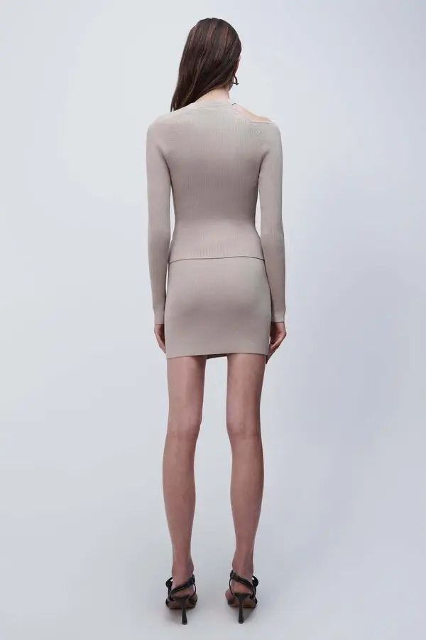 Simkhai Asymmetrical Cut-out Mockneck Top