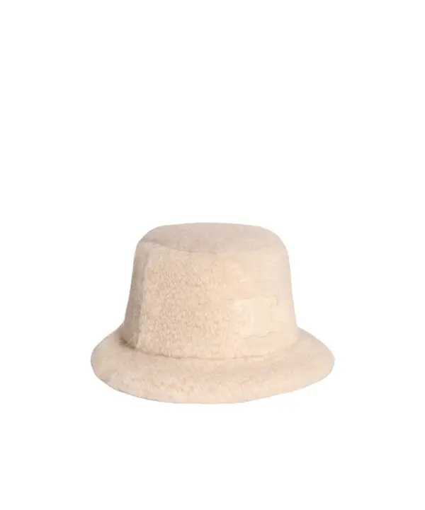 Celine Triomphe Bucket Hat In Sherpa Cashmere