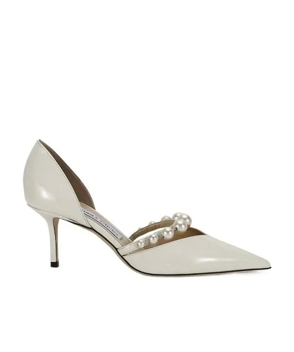 JIMMY CHOO Aurelie 65 Pearl Embellished Pointed High Heels