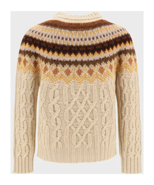Moncler Fair Isle Cable Knit Jumper
