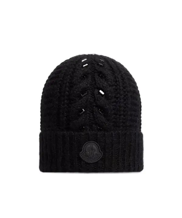 Moncler Logo Patch Knit Beanie