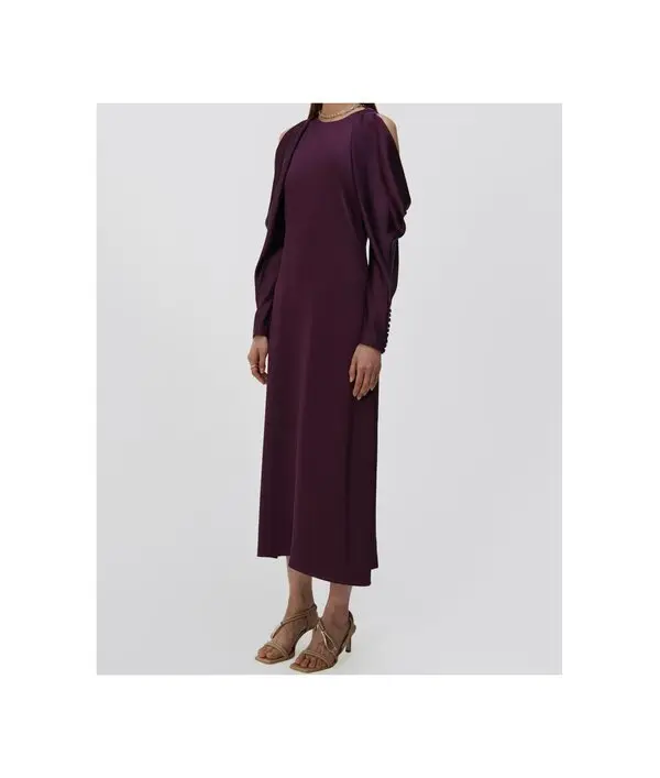 Simkhai Lovisa Cold-shoulder Midi Dress - Plum