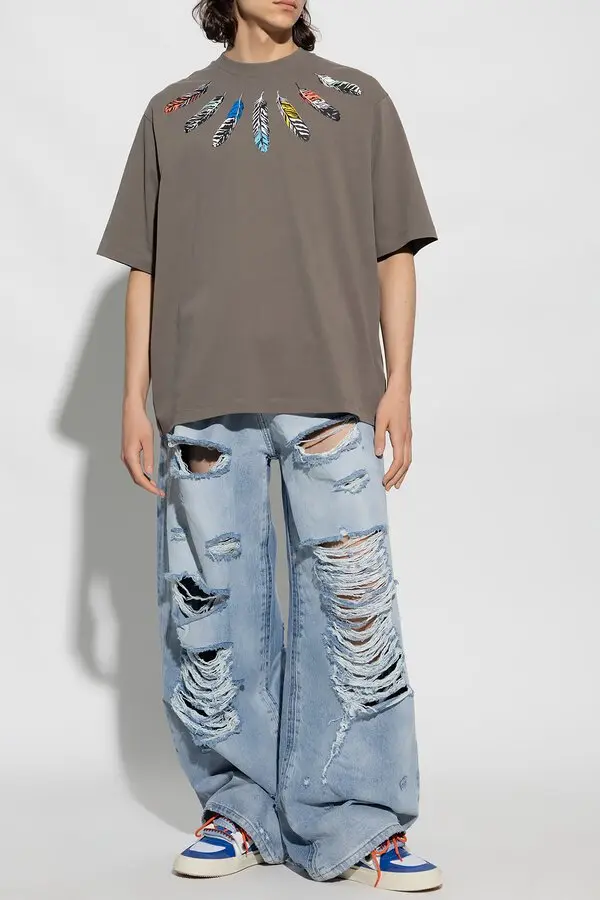 MARCELO BURLON COUNTY OF MILAN Feathers Detail T-shirt