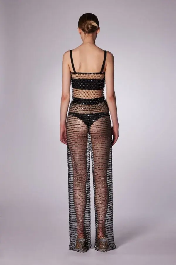 ROTATE BY BIRGER CHRISTENSEN Crystal-embellished Trousers