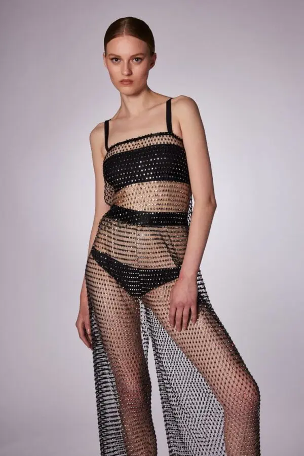 ROTATE BY BIRGER CHRISTENSEN Crystal-embellished Trousers