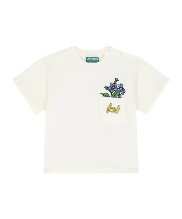 Kenzo Floral Print Organic Cotton T-shirt - White