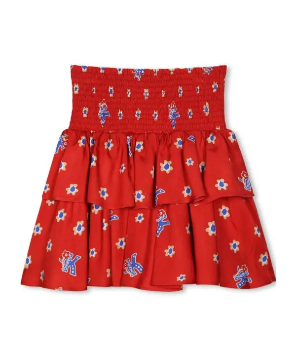 Kenzo Flounced All-over Print Skirt