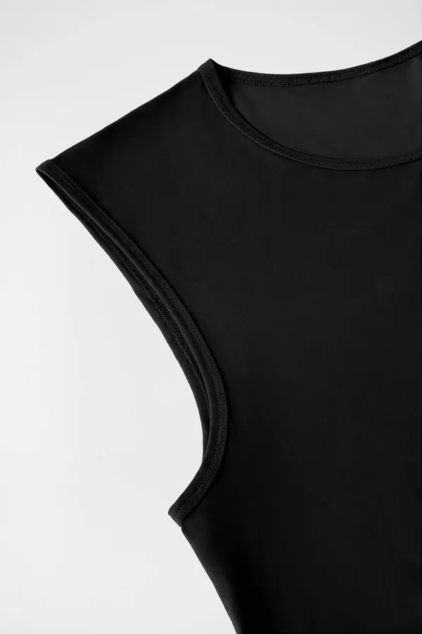 JIL SANDER Sleeveless Round Neck Jersey Slip Dress