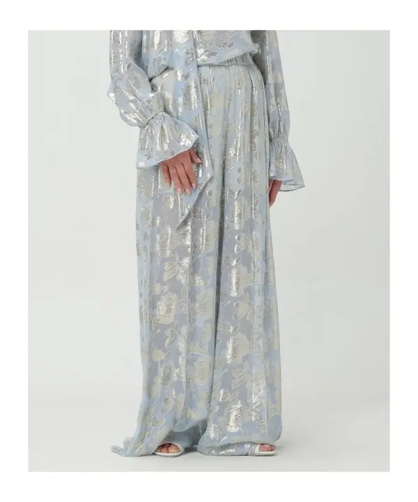 Nina Ricci Floral Jacquard Wide-leg Trousers