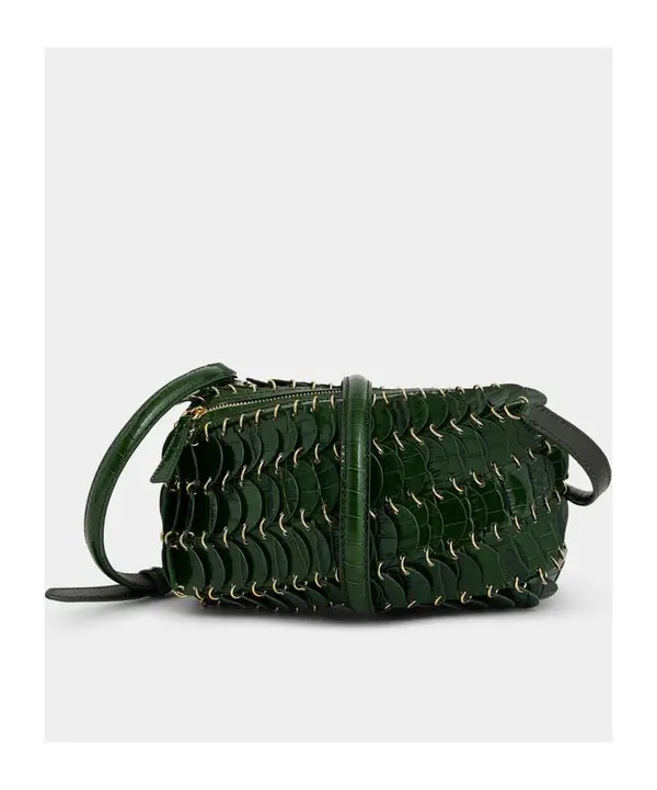 Rabanne Discs Detailed Embossed Crossbody Bag