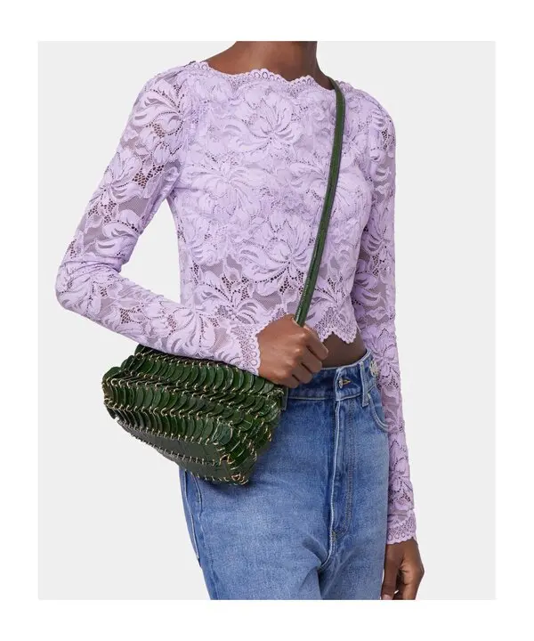 Rabanne Discs Detailed Embossed Crossbody Bag