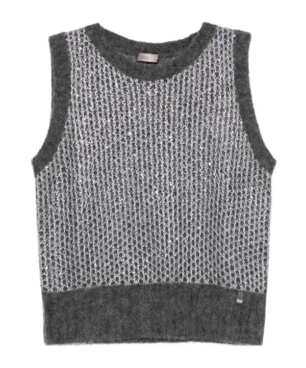 Herno Metallic-detail Cropped Knit Top