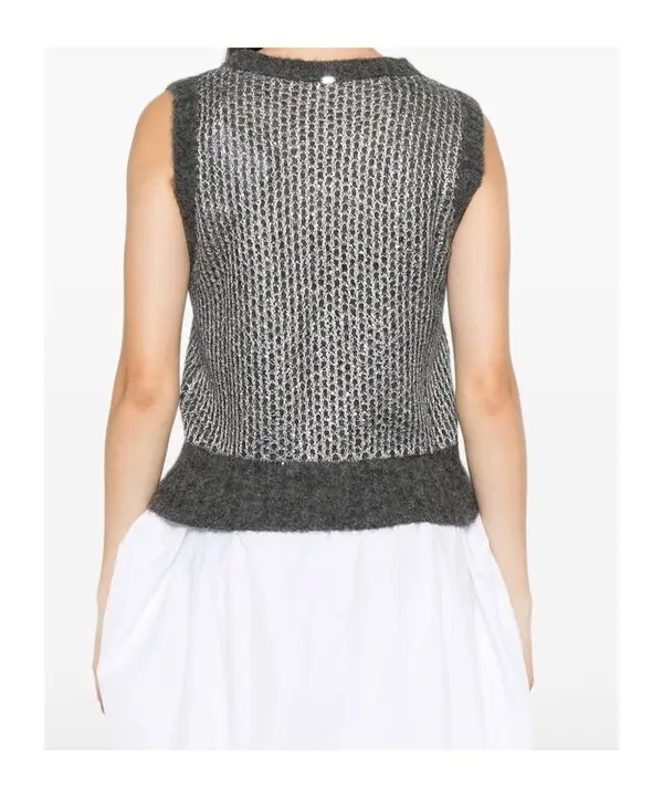 Herno Metallic-detail Cropped Knit Top