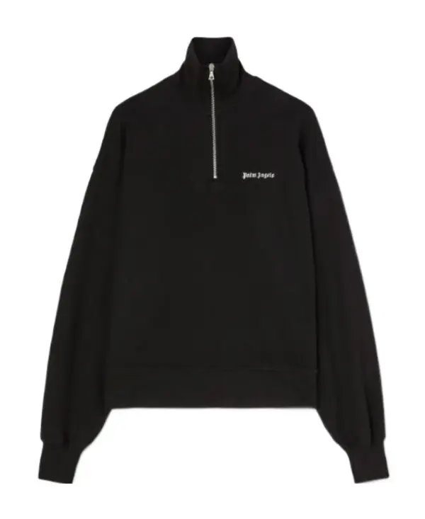 Palm Angels Logo-embroidered Half-zip Sweatshirt