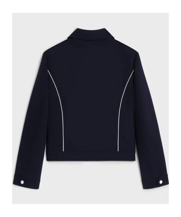 Celine Chelsea Blouson Jacket In Gauffered Double Wool
