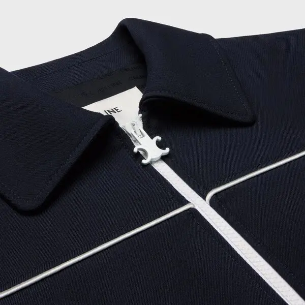 Celine Chelsea Blouson Jacket In Gauffered Double Wool