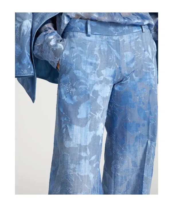Ermanno Scervino Floral Motif Palazzo Trousers
