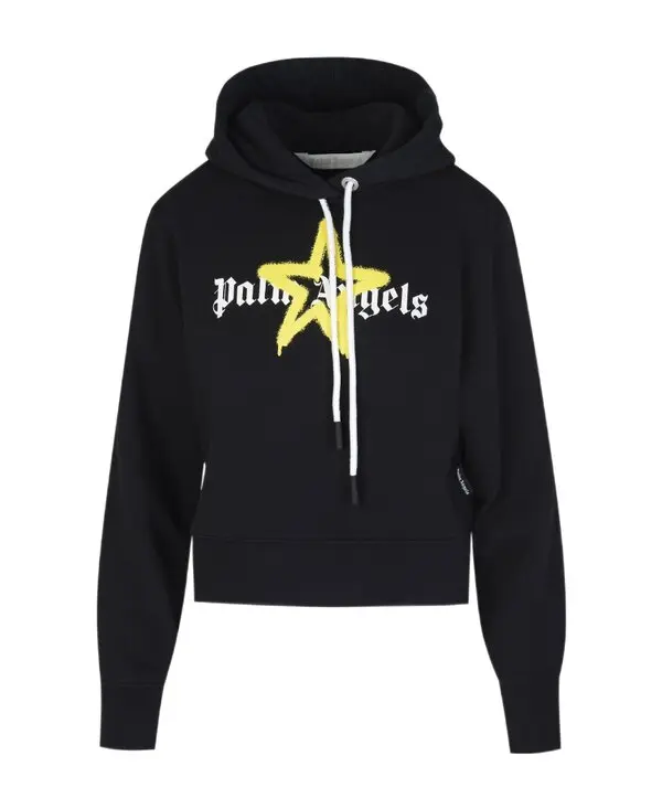 Palm Angels Long-sleeved Hooded Sweater With Logo