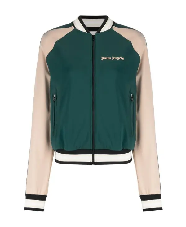 Palm Angels Zipped Cropped Bomber Jacket