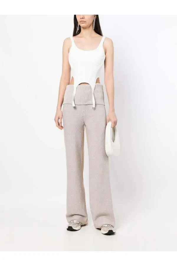 Off-White Diag Languid Two-tone Knit Trousers