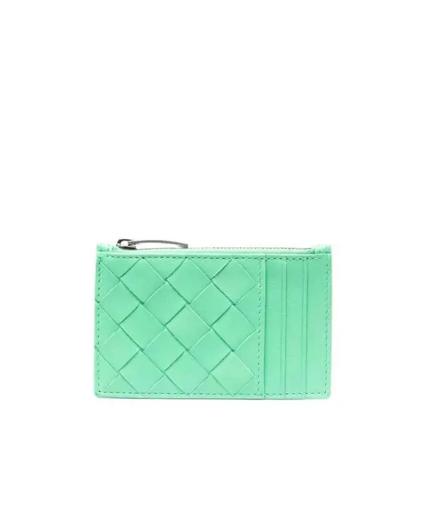 Bottega Veneta Intrecciato Zip-top Card Holder - Green