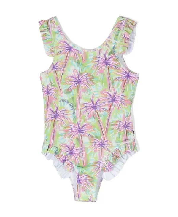Palm Angels Palm Tree Ruffled One-piece Swimsuit