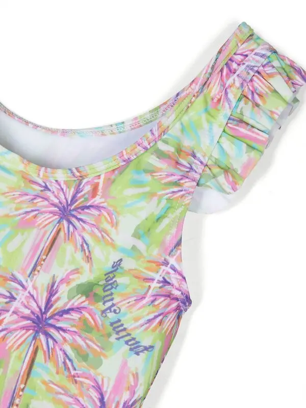 Palm Angels Palm Tree Ruffled One-piece Swimsuit