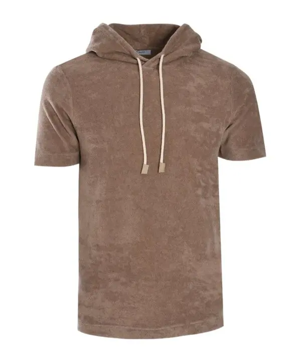 GRAN SASSO Short-sleeve Hoodie - Brown