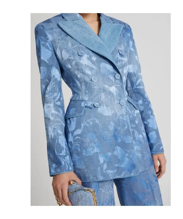Ermanno Scervino Rose Motif Double-breasted Jacket