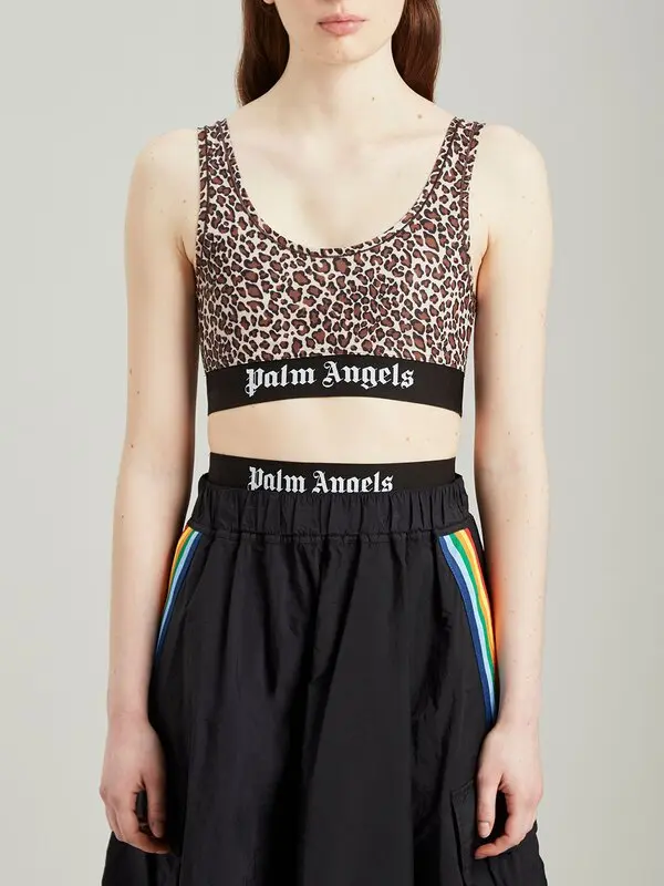 Palm Angels Leopard Print Sports Bra