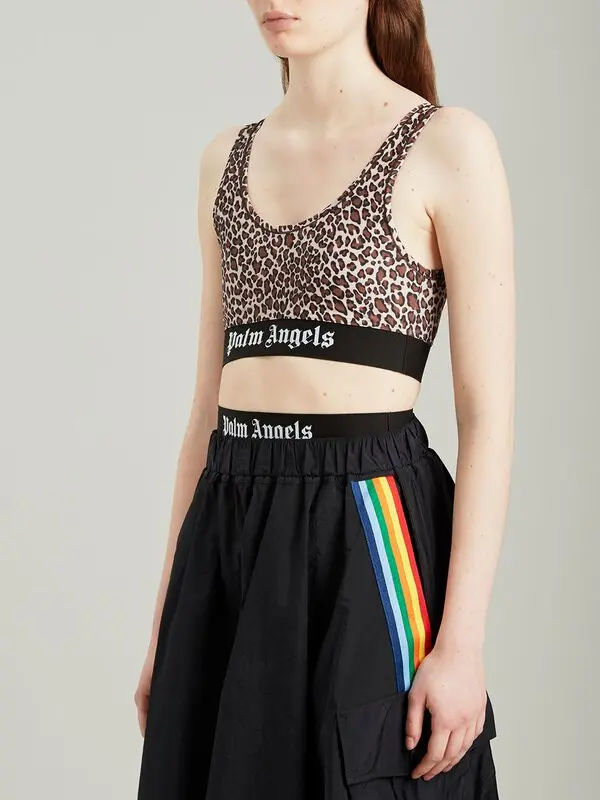 Palm Angels Leopard Print Sports Bra