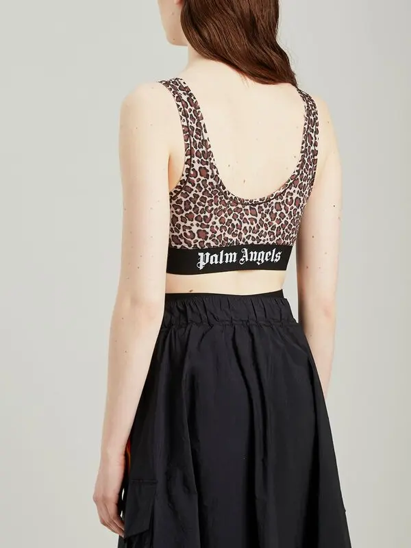 Palm Angels Leopard Print Sports Bra