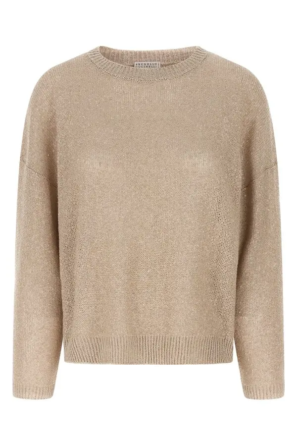 Brunello Cucinelli Sequin Embellished Crewneck Sweater - Nude