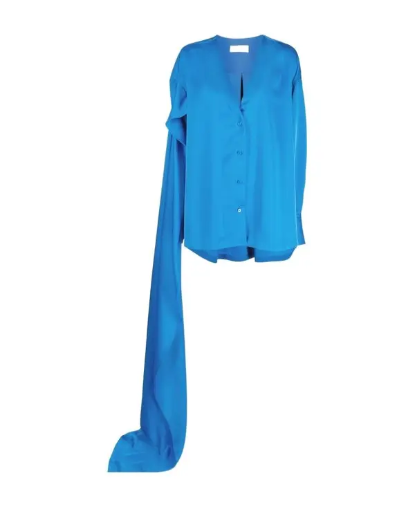 Attico Draped-detail Long-sleeve Shirt